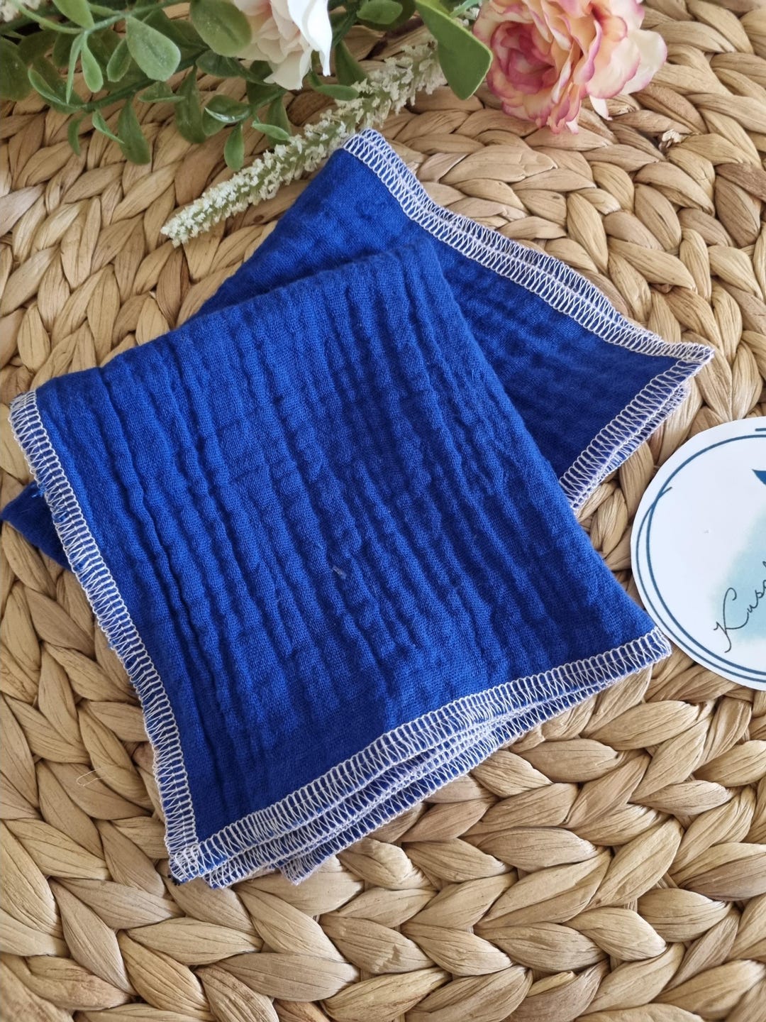Set of 2 Handkerchief Tissues Fabric Cotton Very Soft Eco-friendly ...