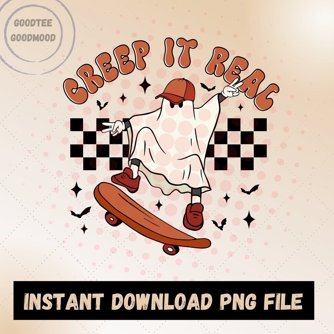 Creep It Real Png, Vintage Ghost Halloween Png, Retro Halloween File ...