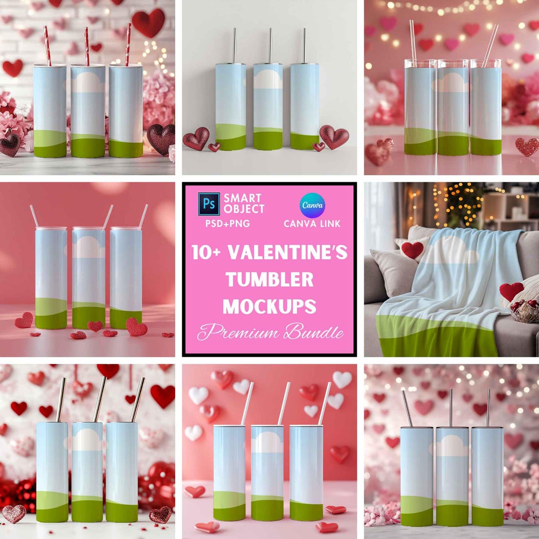 Valentines Day Tumbler Mockups | Valentines Mockup | Printify Mockups ...