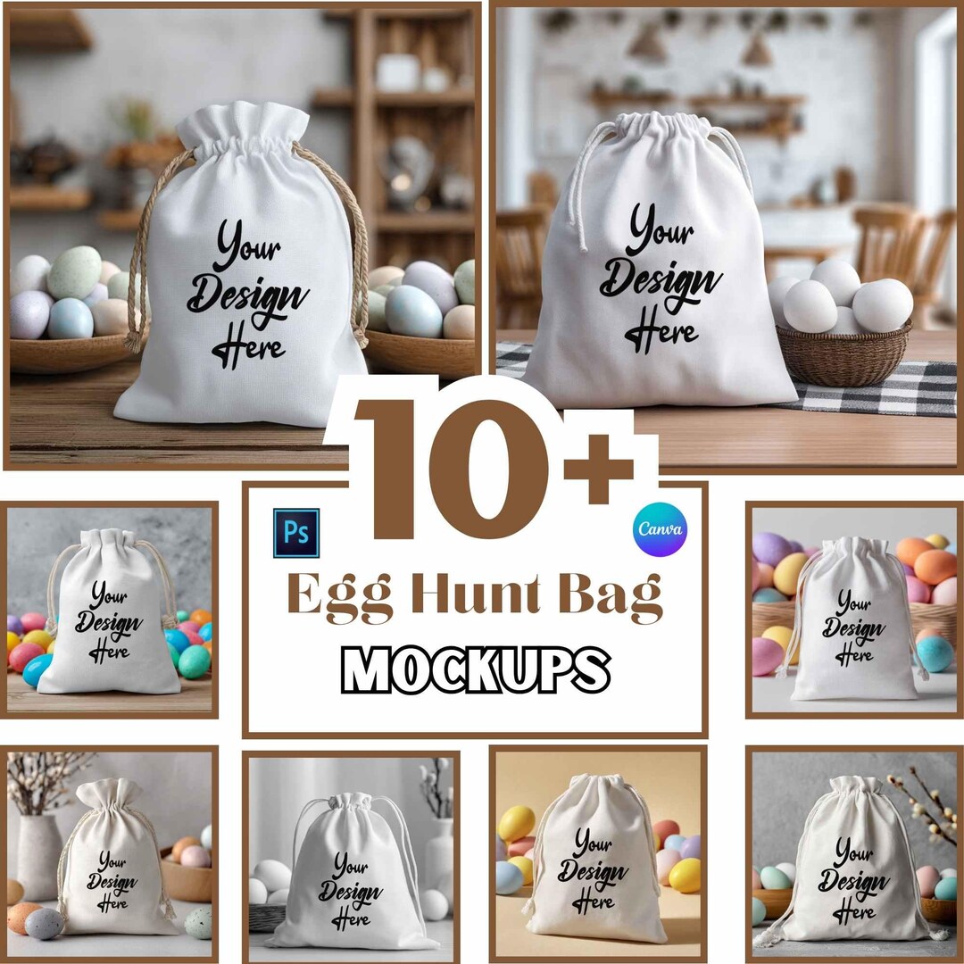 Easter Egg Hunt Bag Mockup | Storage Bag Template | Digital Download ...