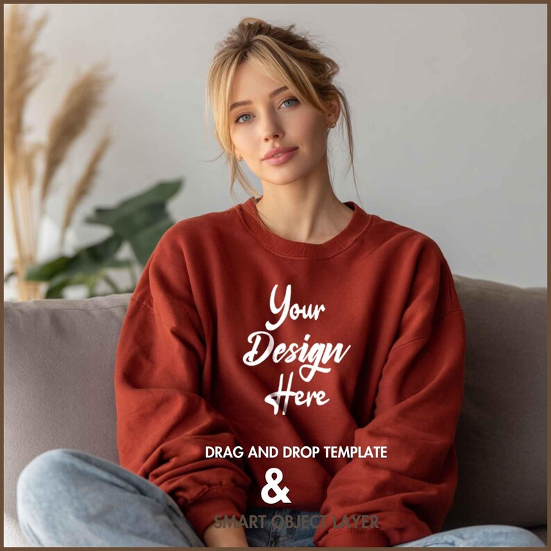 Sweatshirt Mockups | Gildan 18000 Mockup | Printify | Canva and PSD ...