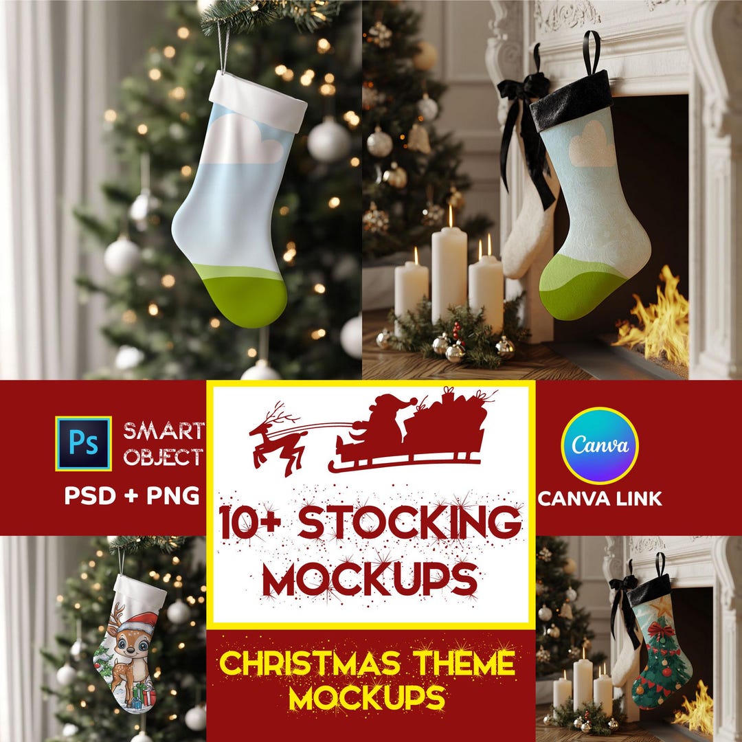 Christmas Stocking Mockups | Stocking Ornament | Christmas Mockups ...