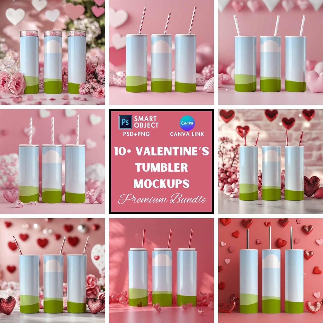 Valentines Day Tumbler Mockup | Valentines Mockup | Tumbler Mockup Psd ...