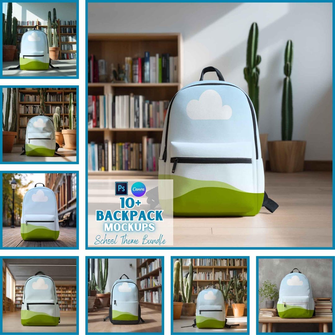 School Backpack Mockups | Back to School Gift | Mockup Bundle | Digital ...