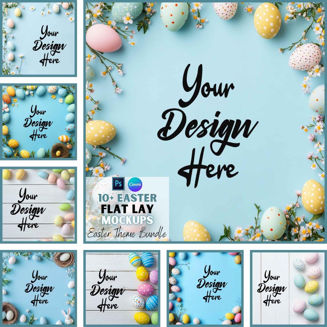 Easter Flat Lay Mockup for Product Photography, Easter Mockup, Printify ...