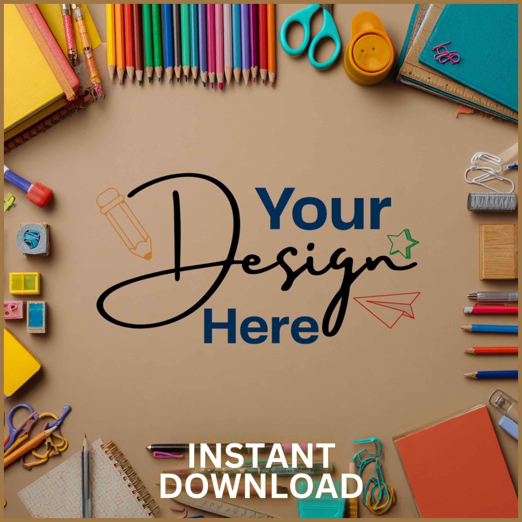 Back to School Flat Lay Mockup | School Background | Digital Download ...