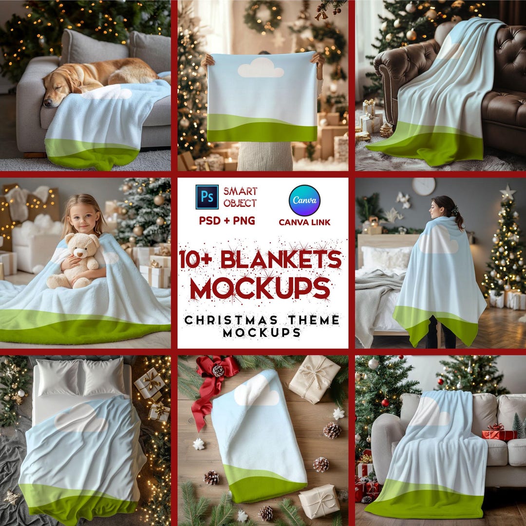 Christmas Blanket Mockups | Christmas Mockups | Baby Blanket Mockups ...