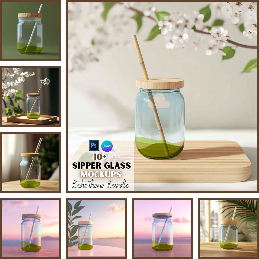 Sipper Glass Mockup | Aesthetic Mockup | Frosted Glass Mockup ...