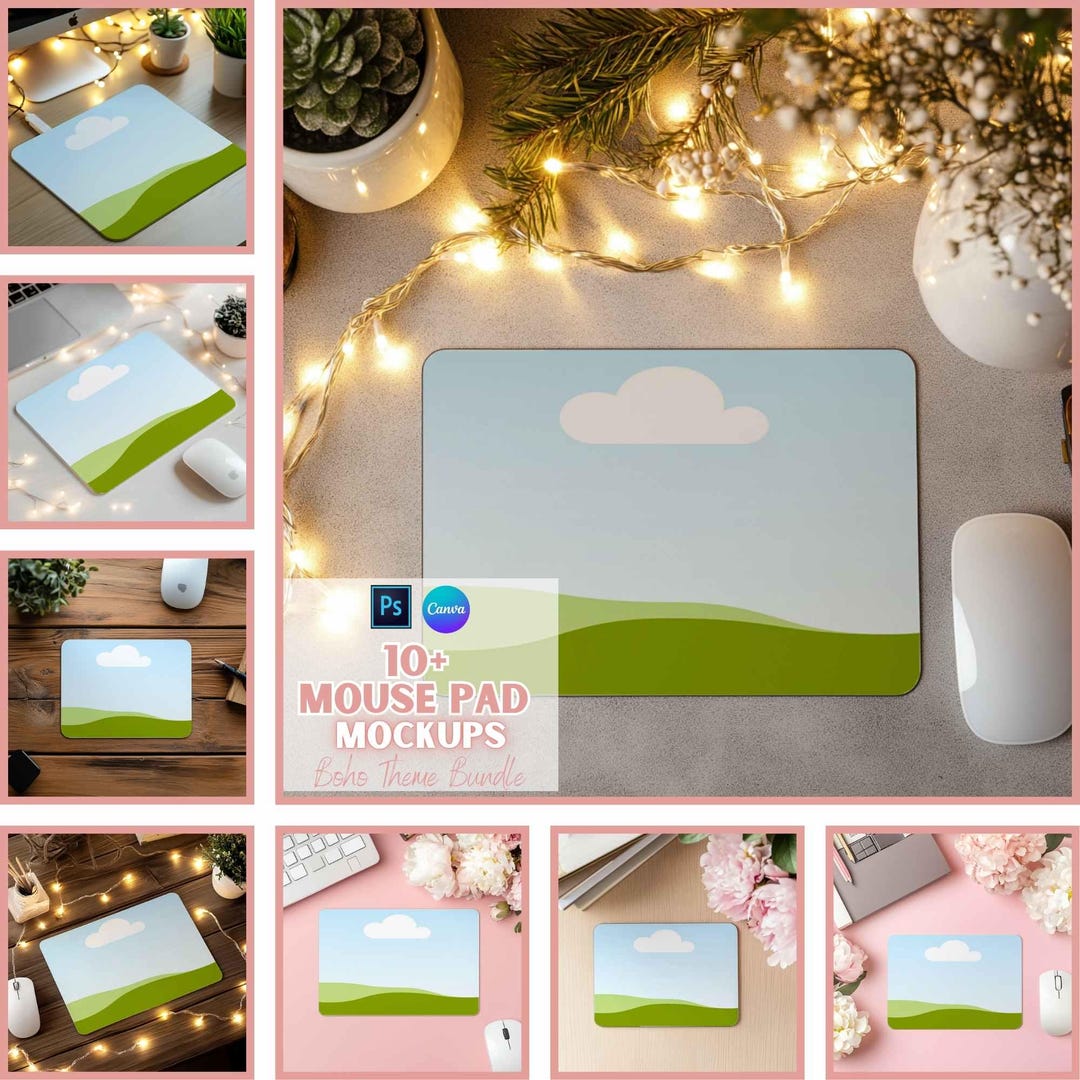Mouse Pad Mockups | Gaming Mouse Pad | Mockup Bundle | Print on Demand ...