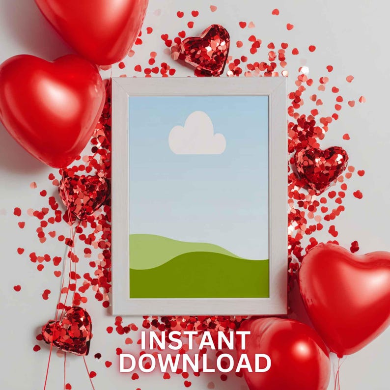 Valentines Wall Art Mockup | Poster Mockup | Digital Download | Canva ...