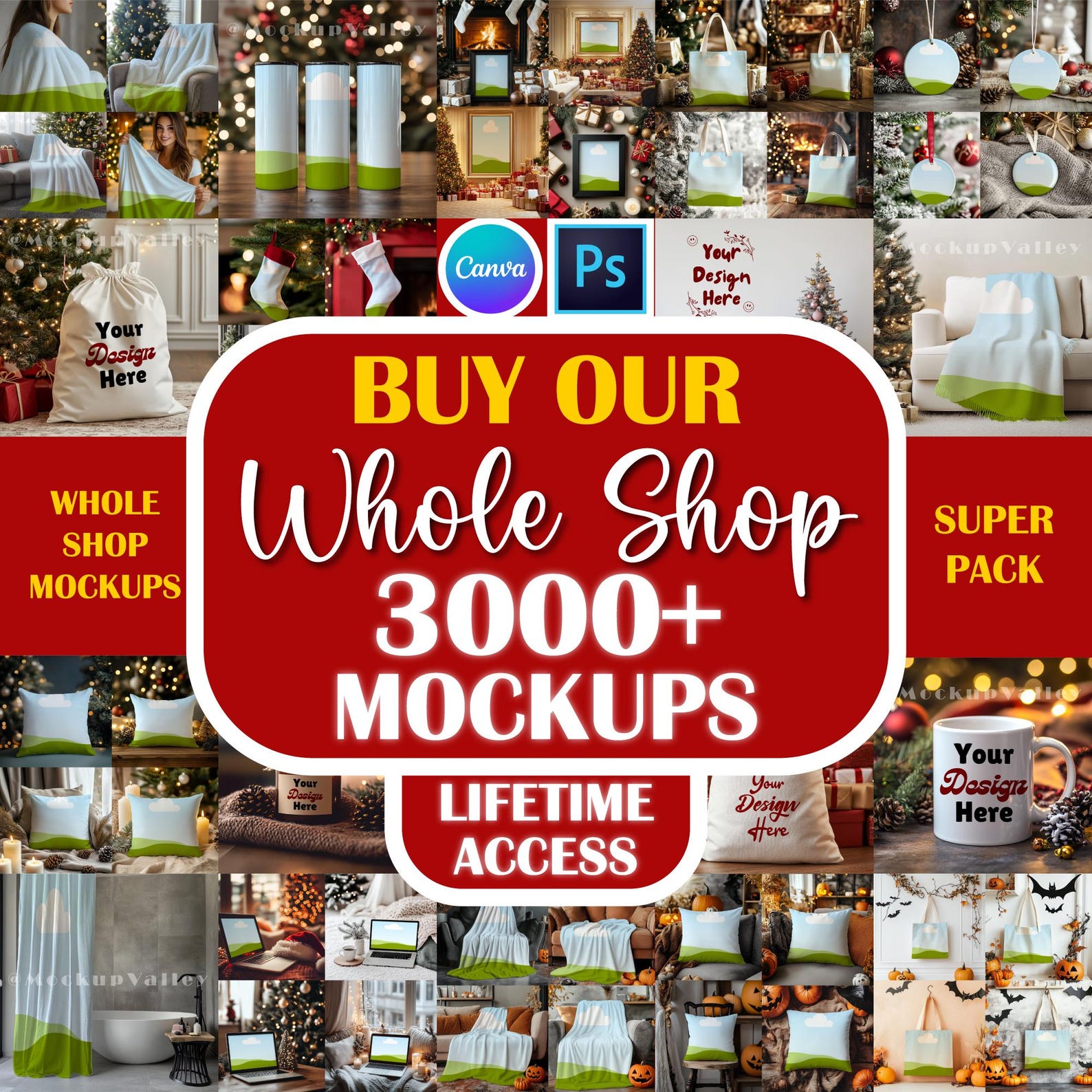 Whole Shop Mockup Bundle for Listing Images | Prantify Mockups | Pod ...
