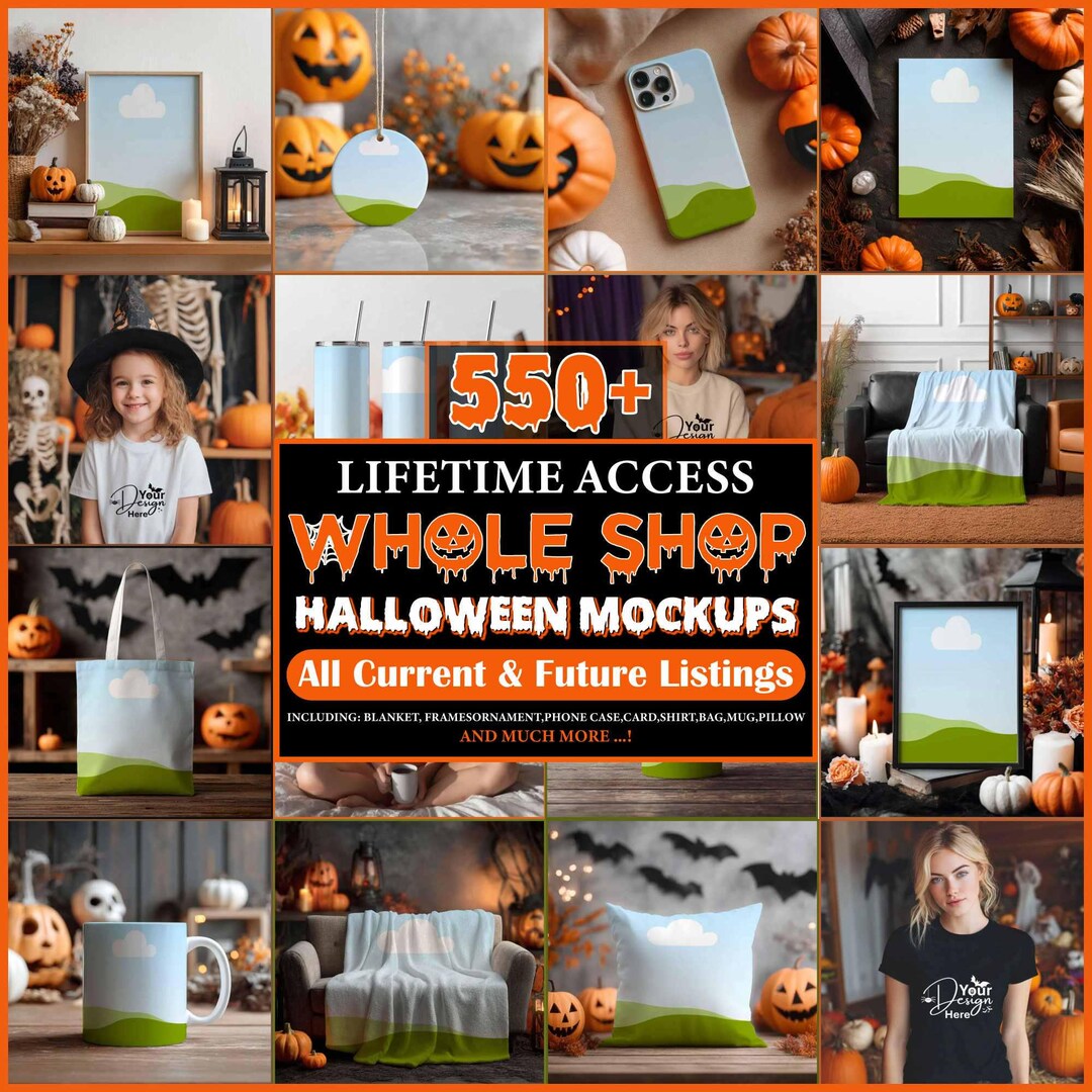 Whole Shop Halloween Mockups | Spooky Season Mockups | Digital Download ...