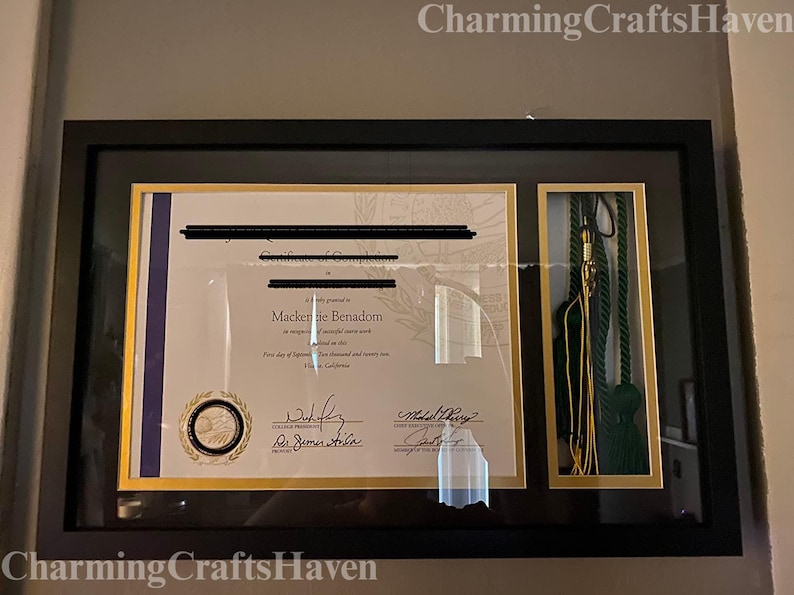Wooden Diploma Frame With Tassel Holder & Photo Display | College ...
