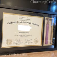 Floating Glass Degree Frame, College Diploma Frame, Custom Diploma ...