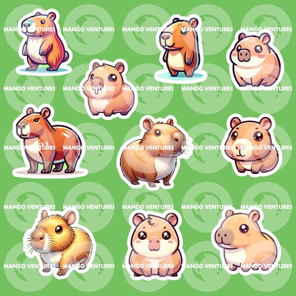 Capybara Printable Stickers - Etsy