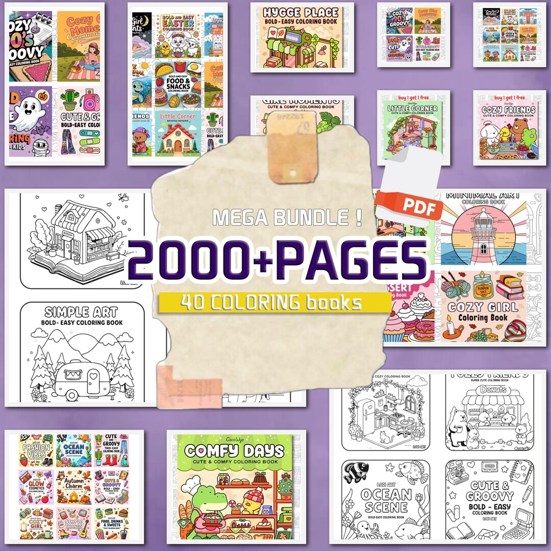 2000+coloring Pages-super Cute Animal Characters Coloring Book-digital ...