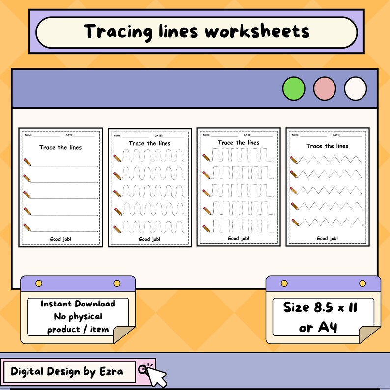 Line Tracing Worksheets, Lines Trace Pages Printable, Homeschool Busy ...