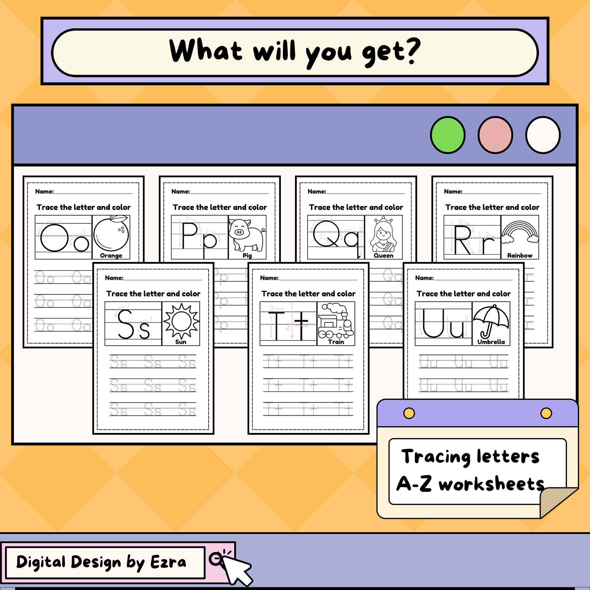 Tracing Alphabet A Z Worksheets With Coloring Practice for Writing ...