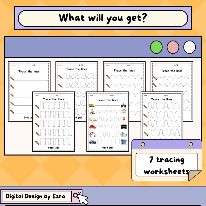 Line Tracing Worksheets, Lines Trace Pages Printable, Homeschool Busy ...