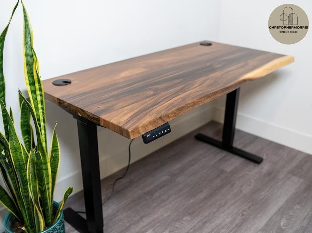Standing Desk Live Edge Desk Computer Desk, Live Edge Desk, Reclaim ...
