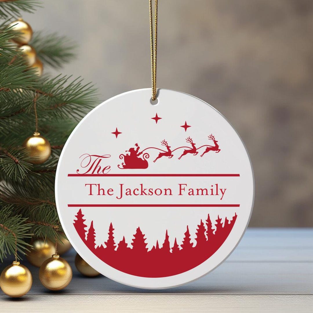 Personalized Family Name Christmas Ornament, Custom Xmas Decoration ...