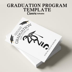 2025 Graduation Program Template, Editable 2025 Ceremony Card, Class of ...