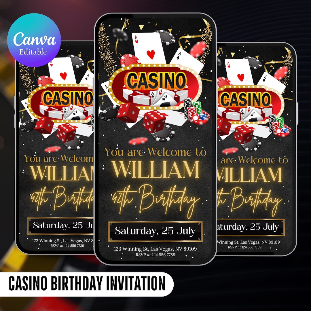 Casino Birthday Invitation, 21st 30th 40th 50th Poker Birthday Party ...
