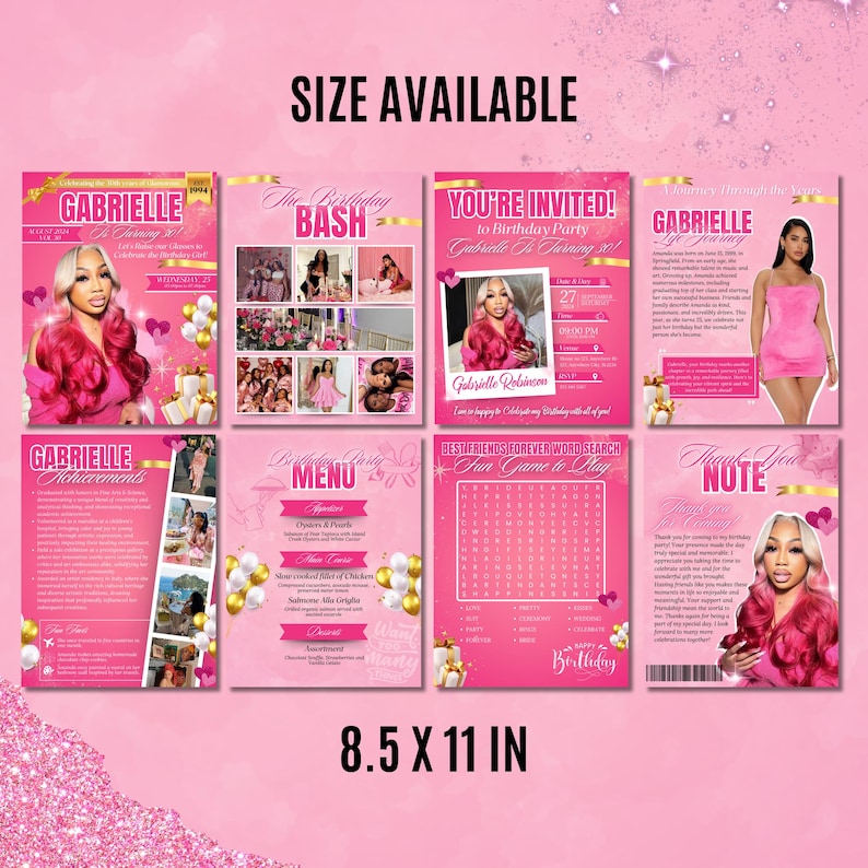 Editable Magazine Birthday Invitation Template, Birthday Magazine Canva ...