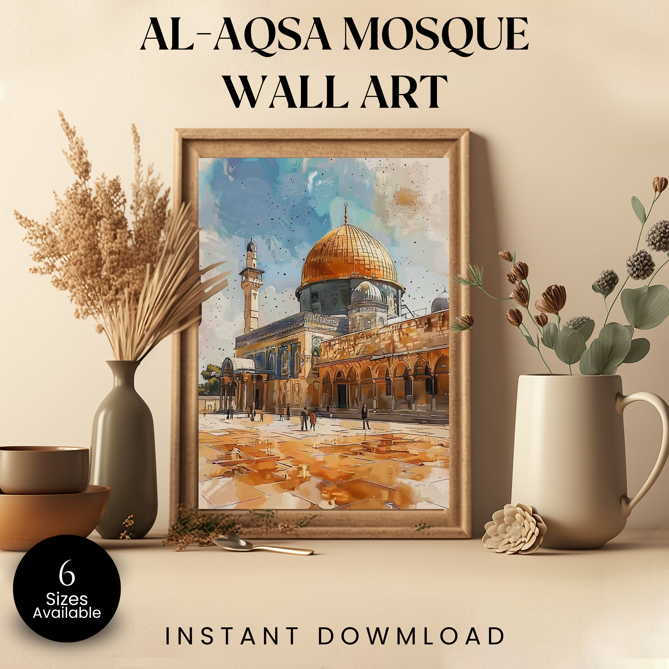 Masjid Al Aqsa Wall Art Printable Modern Islamic Wall Art, Palestine ...