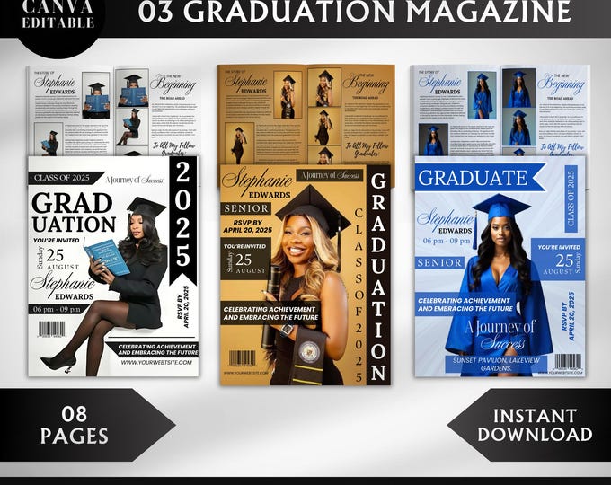 Graduation Magazine Template | Senior Graduation Invitation | Senior ...