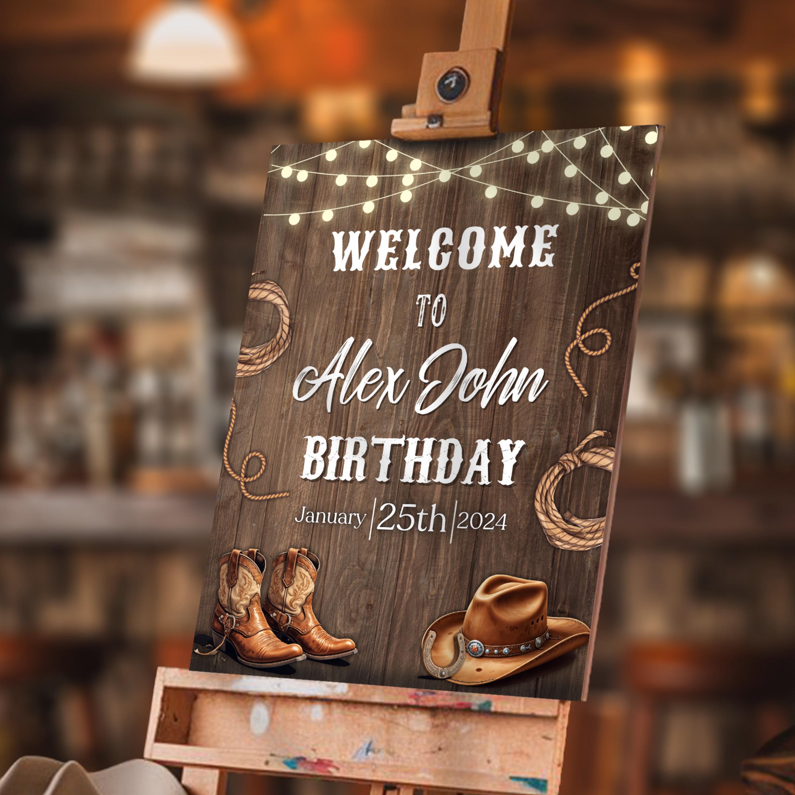Western Hoedown Birthday Party Sign, Saddle up and Put Your Boots on ...