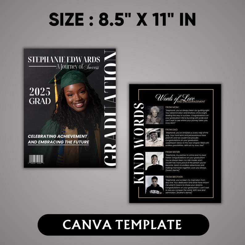 Graduation Magazine Template, High School Senior Graduation Magazine ...