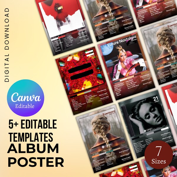 Canva Album Cover Poster - Etsy