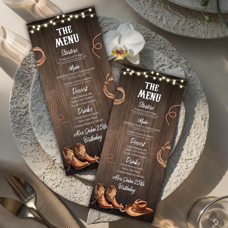 Editable Western Hoedown Birthday Bundle, Cowboy Boots Digital ...
