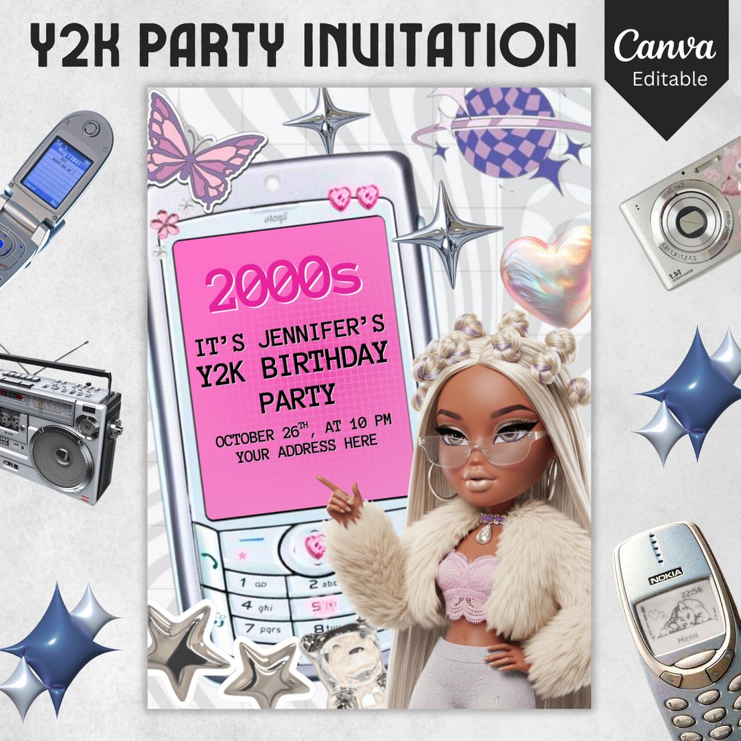 Y2K Party Invitation, Y2K Birthday Invitation, Early 2000s Themed ...