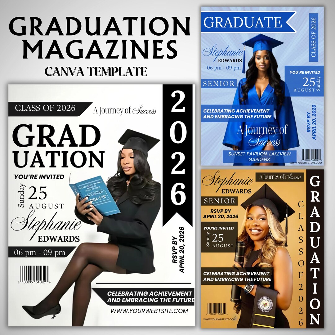 Graduation Magazine Template 2026, High School Senior Graduation ...