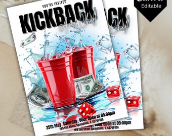 Kickback Flyer, Party Invitation, CANVA PRO Template, Party Flyer ...