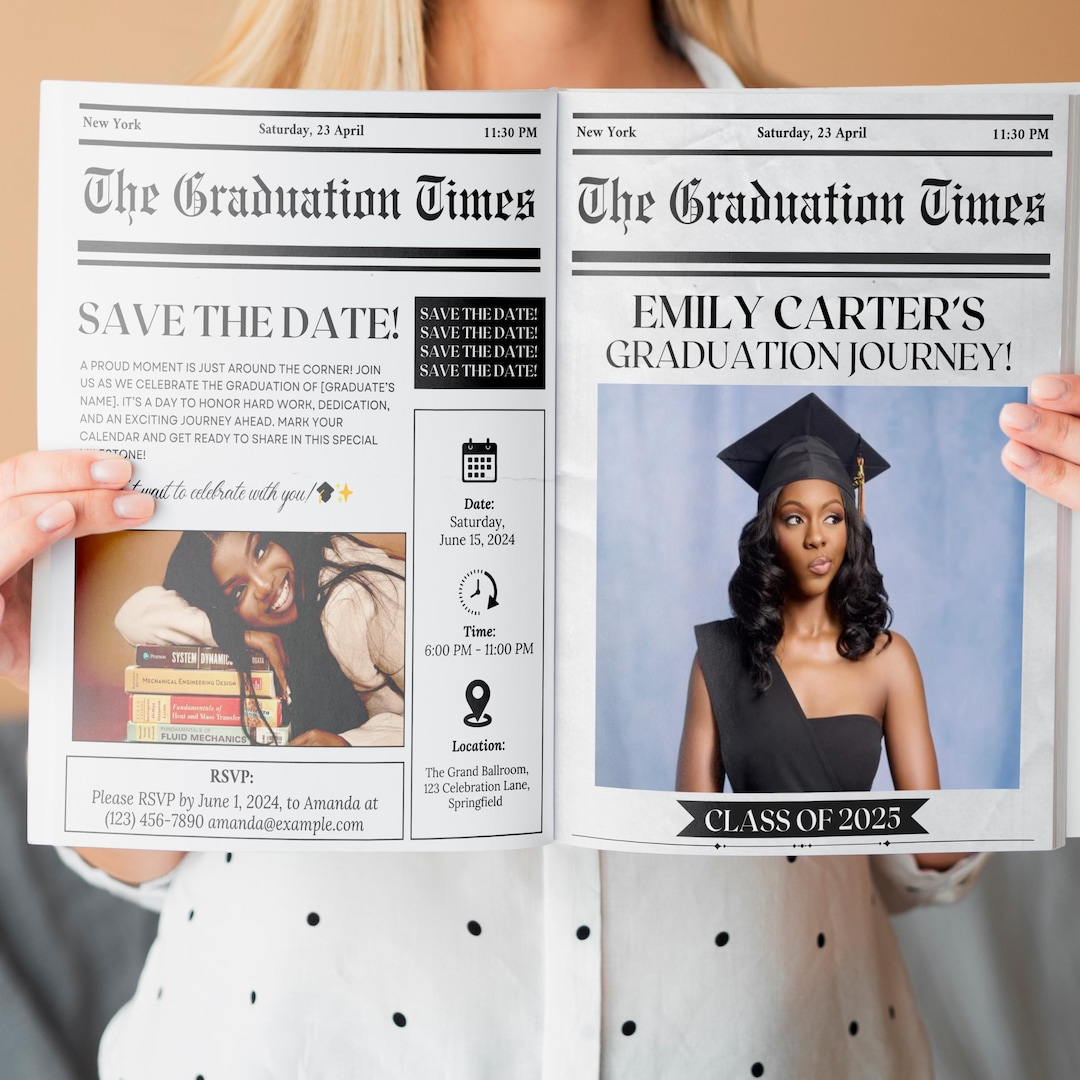 Canva Graduation Newspaper Template, Large Graduation Newspaper ...