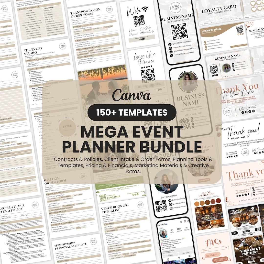 150+ Event Planner Service Bundle, Party Planner Bundle Printable ...