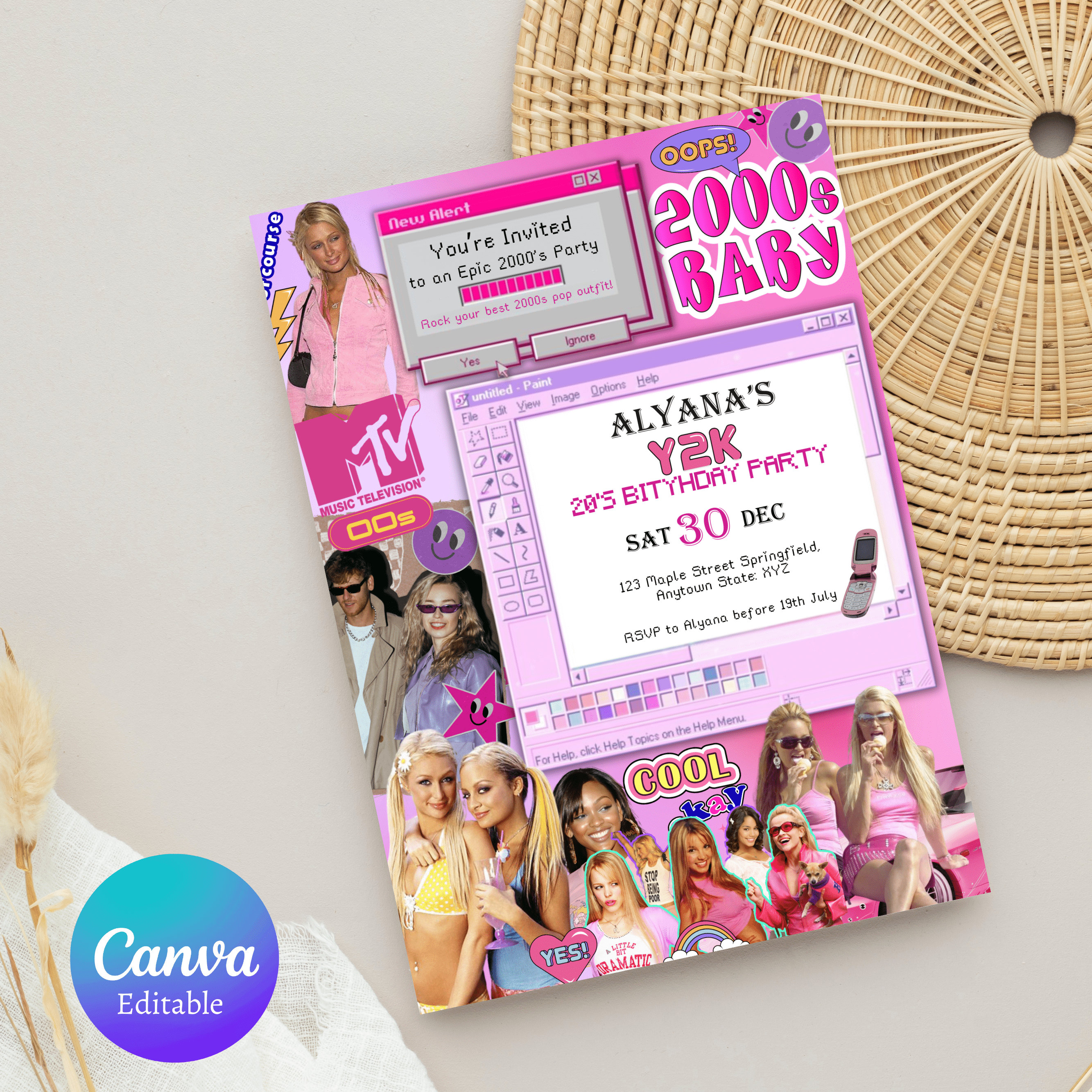 Y2K Party Invitation, Y2K Birthday Invitation, Early 2000s Themed ...