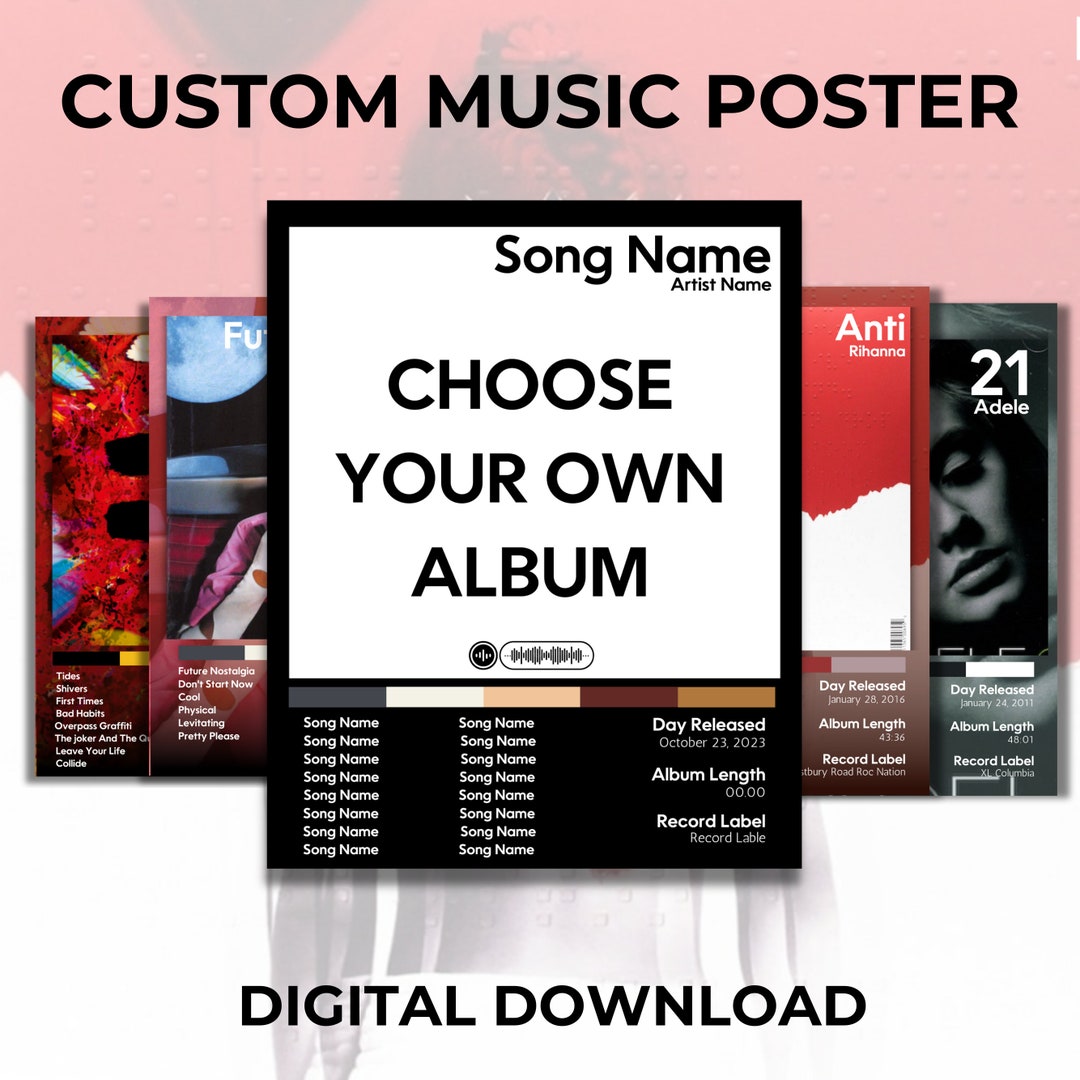 Choose Your Own Album Poster, Custom Album Poster, Personalized Album ...