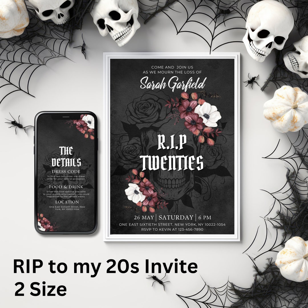 RIP to My 20s Party Invite, RIP Twenties Party Invitation, 30th ...