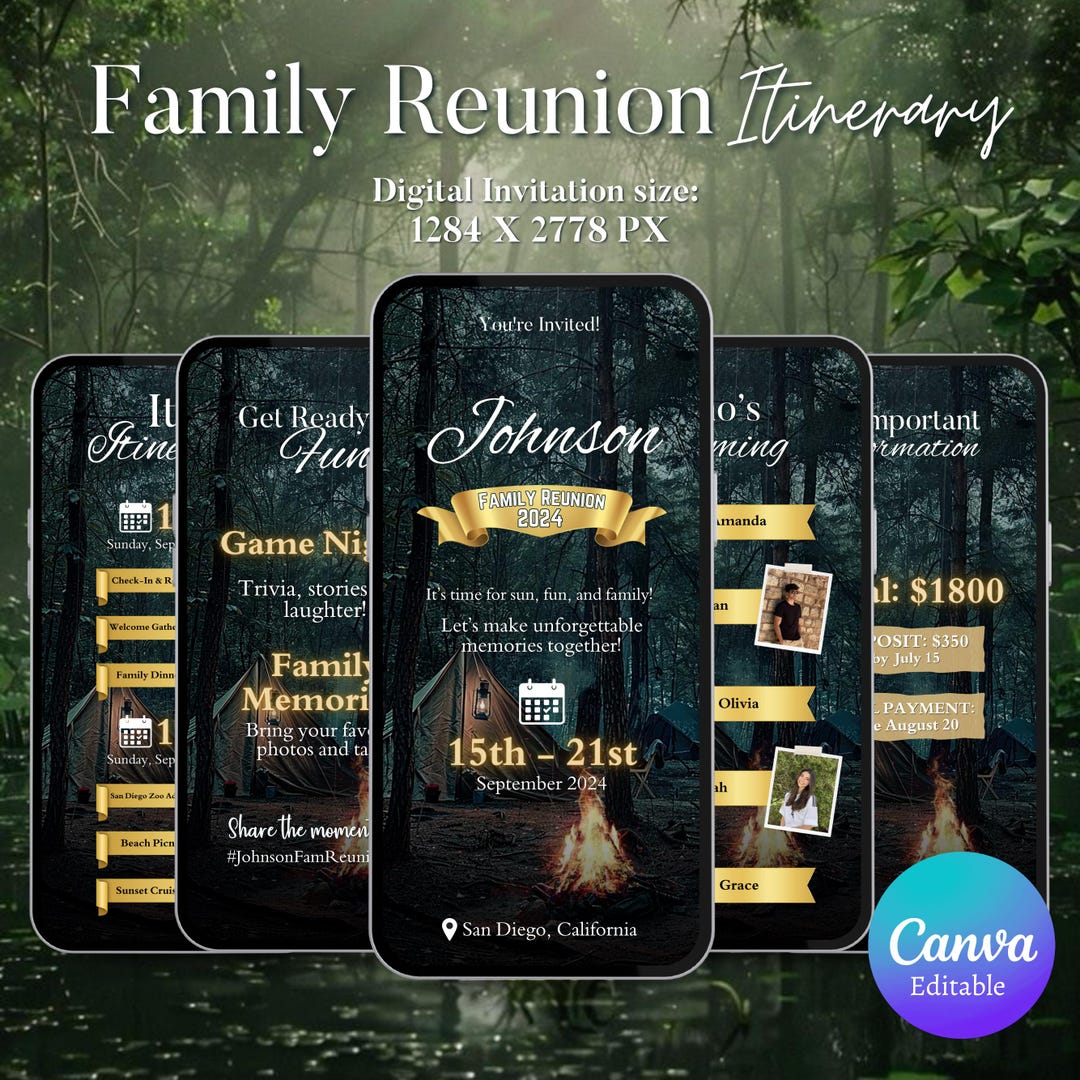 Family Reunion Itinerary Schedule Template – ORTTS
