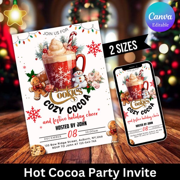 Hot Cocoa Bar Flyer Editable - Etsy