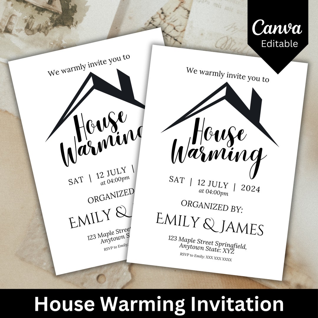 House Warming Invitation, Minimal Housewarming Invites, House Warming ...
