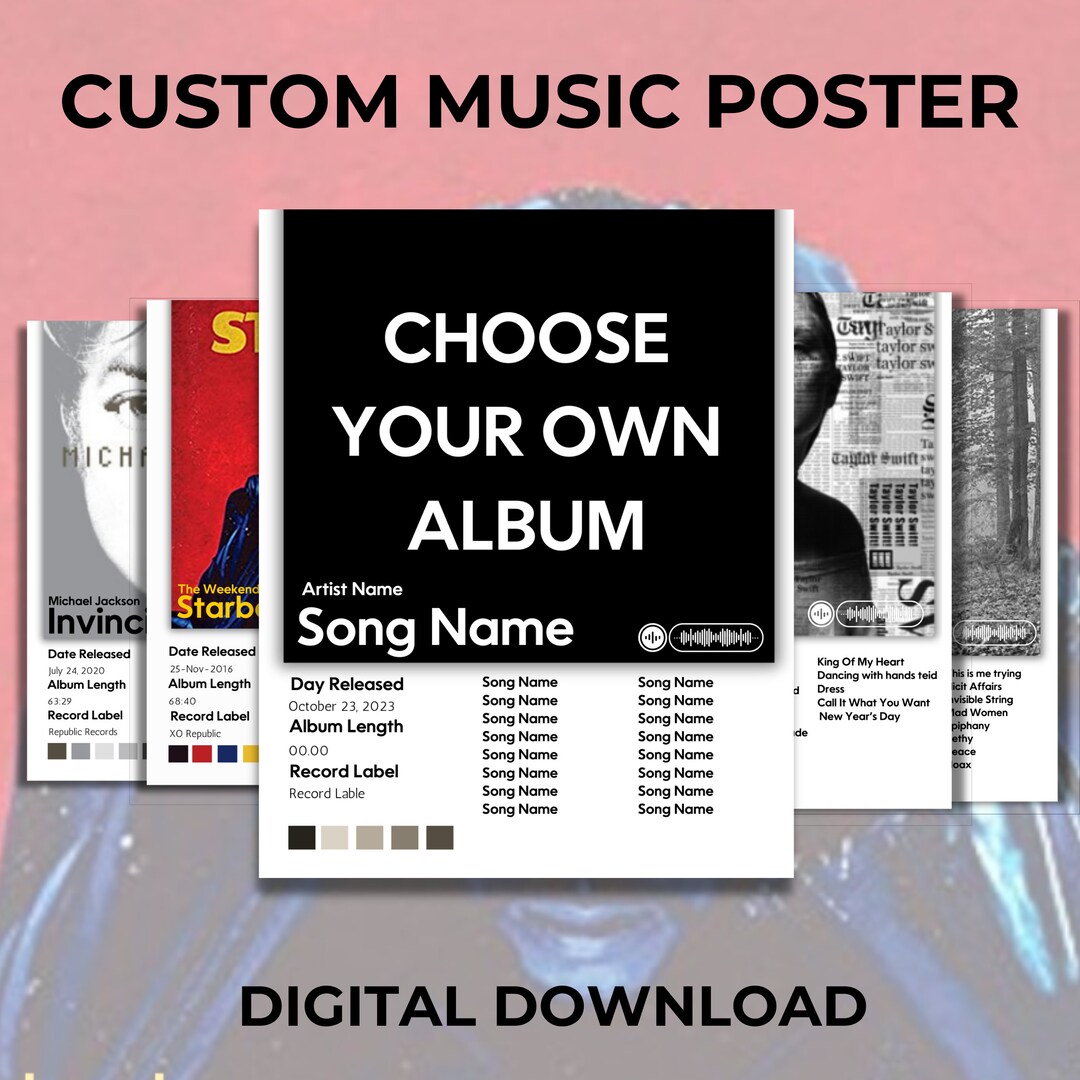 Choose Your Own Album Poster, Custom Album Poster, Personalized Album ...