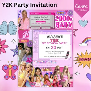 Y2K Party Invitation, Y2K Birthday Invitation, Early 2000s Themed ...