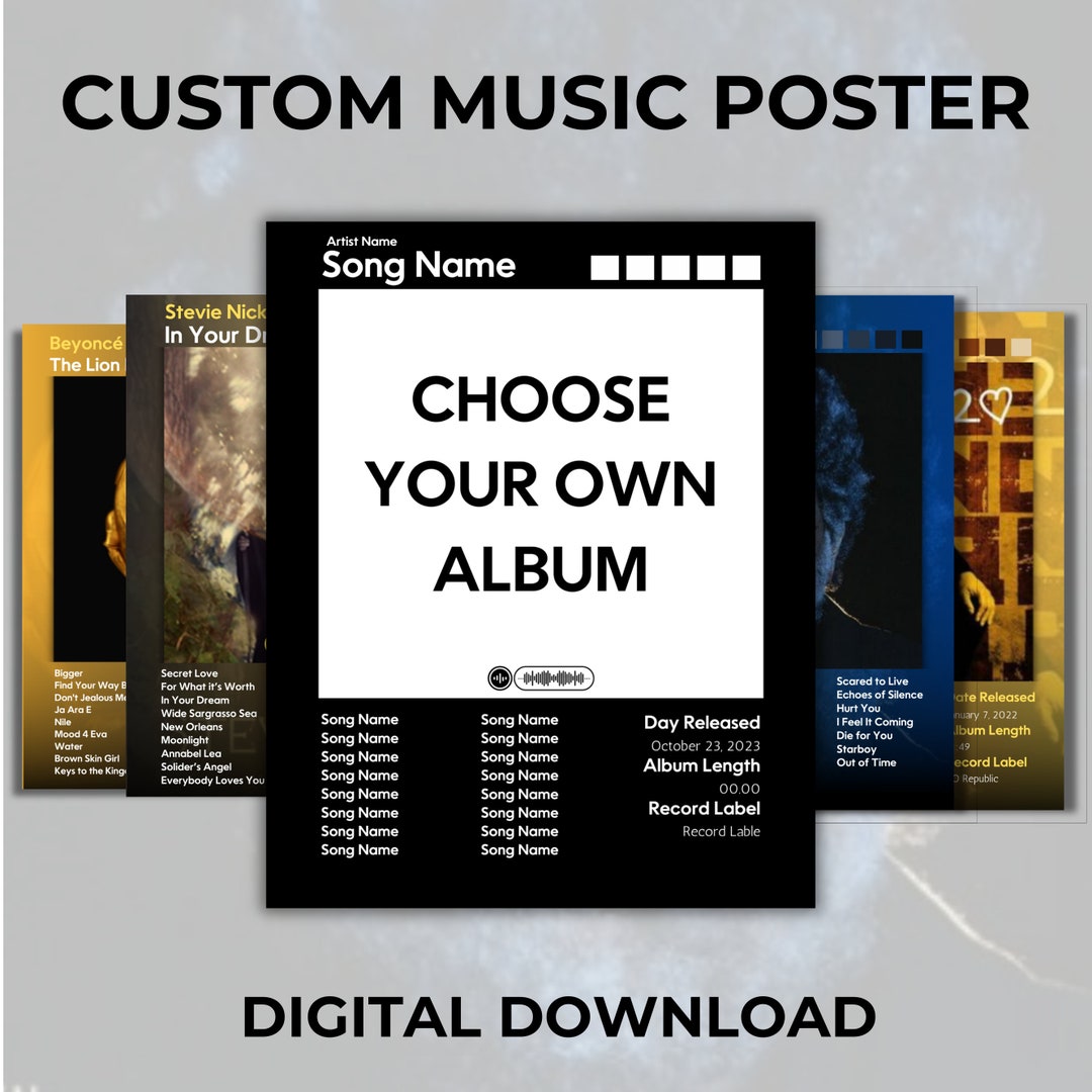 Choose Your Own Album Poster, Custom Album Poster, Personalized Album ...