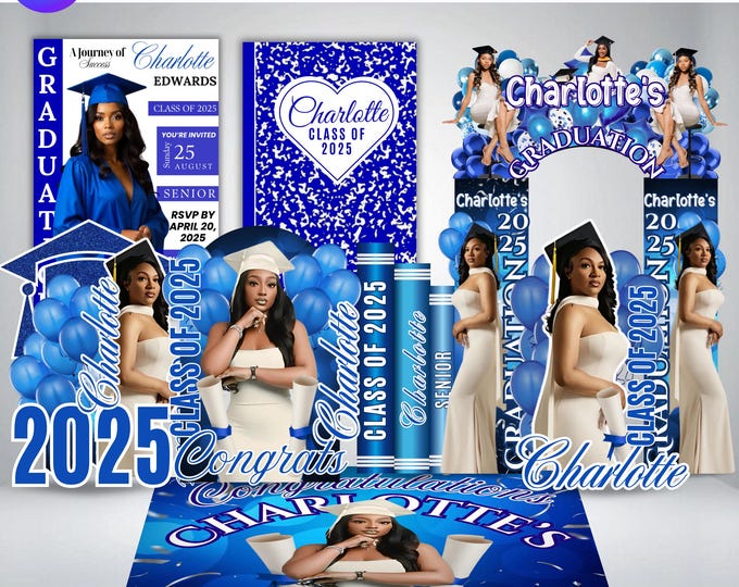 Custom Graduation Decor Bundle, Grad Entrance Arch, Congrats Grad ...