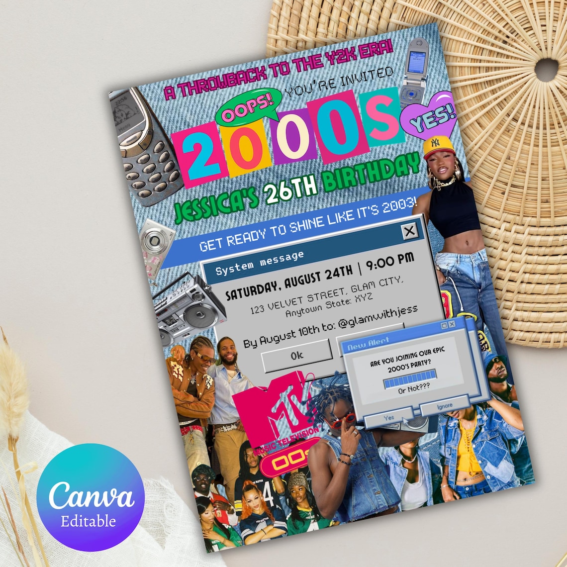 Y2K Party Invitation, Y2K Birthday Invitation, Early 2000s Themed ...